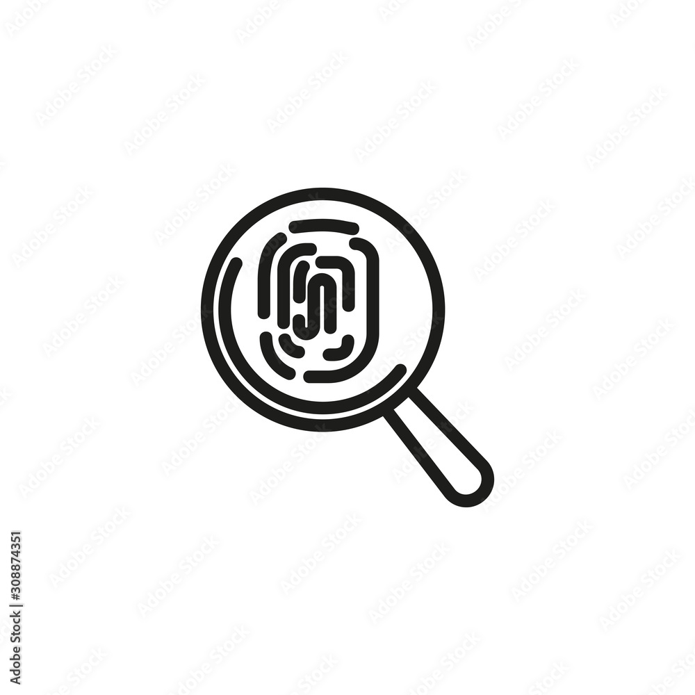 Identification thin line icon. Biometric, identification, security isolated outline sign. Safety ...