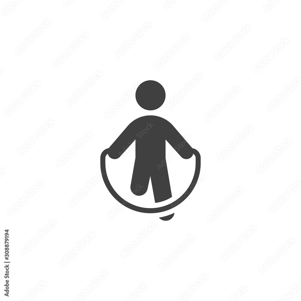 Skipping rope exercise vector icon. filled flat sign for mobile concept ...