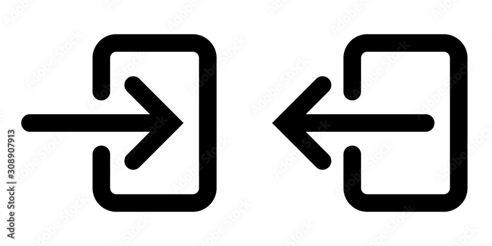 Vetor icons sign in and sign out app vector symbol logout and login ...