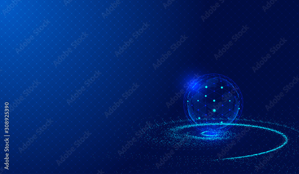 Cosmic vortex, point and line connection, digital earth, vector ...