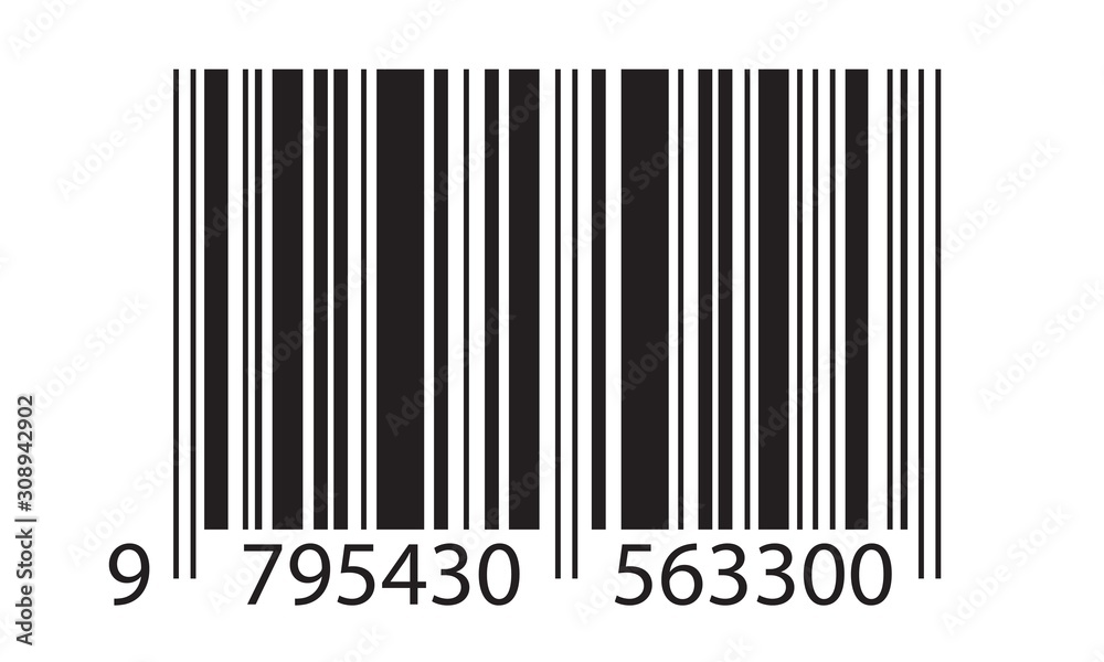 Barcode symbol. Bar code icon template with numbers isolated on white ...