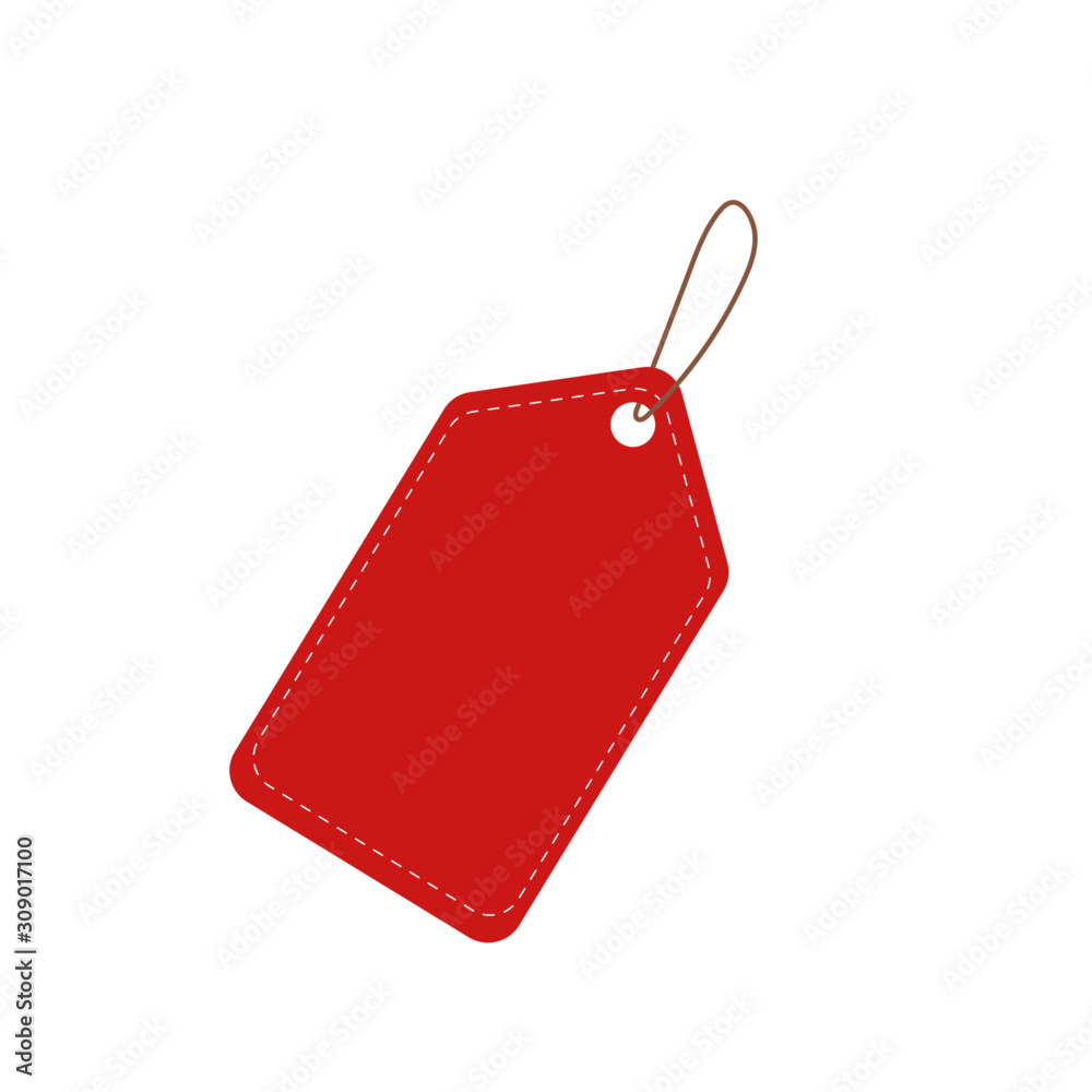 Red Shining Blank Tag Stock Vector | Adobe Stock