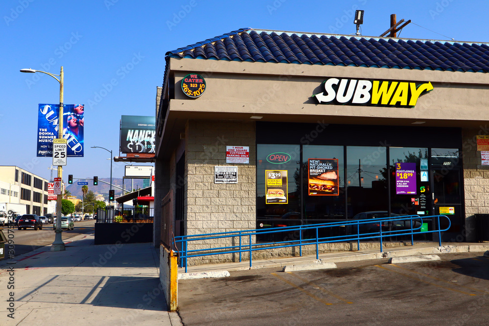 Photo Stock Los Angeles, California – October 10, 2019: SUBWAY Fast ...