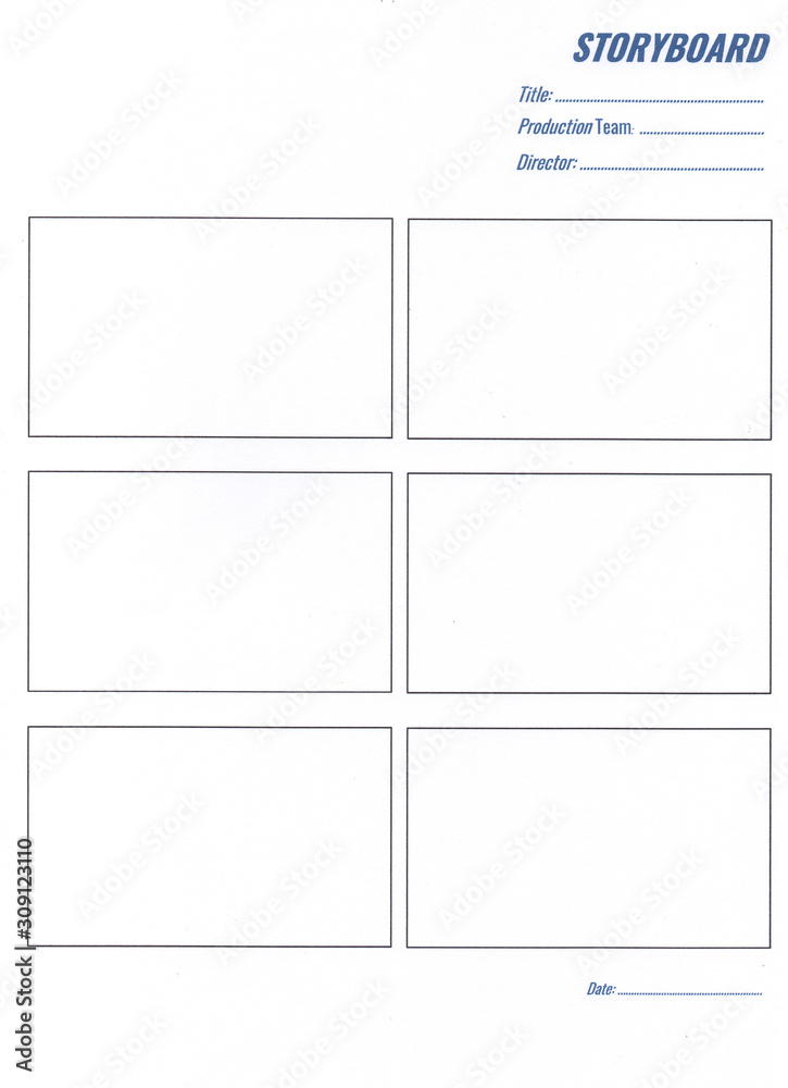 Video storyboard template for creator of professional film story board ...