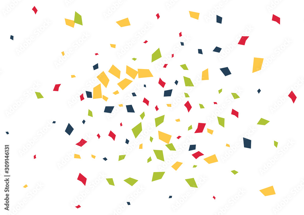 Festive color rectangle confetti background. Abstract frame confetti ...