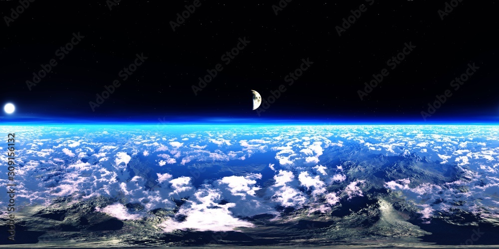 Panorama of clouds, HDRI, environment map , Round panorama, spherical ...