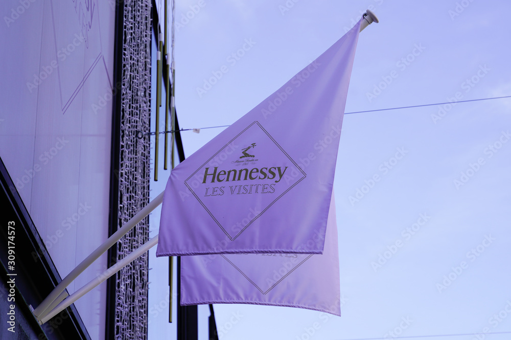 Hennessy flag shop sign logo in Cognac store museum France Stock Photo ...
