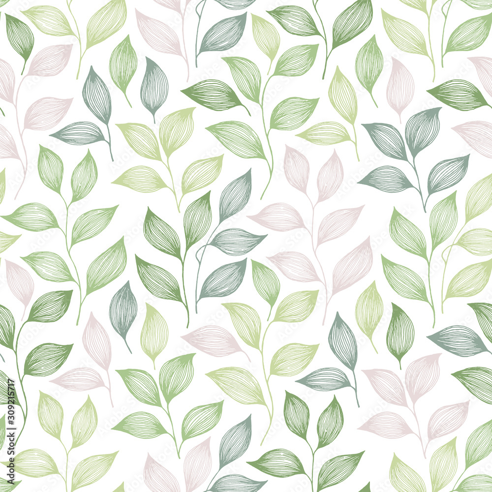 Wrapping tea leaves pattern seamless vector illustration. Stock Vector ...