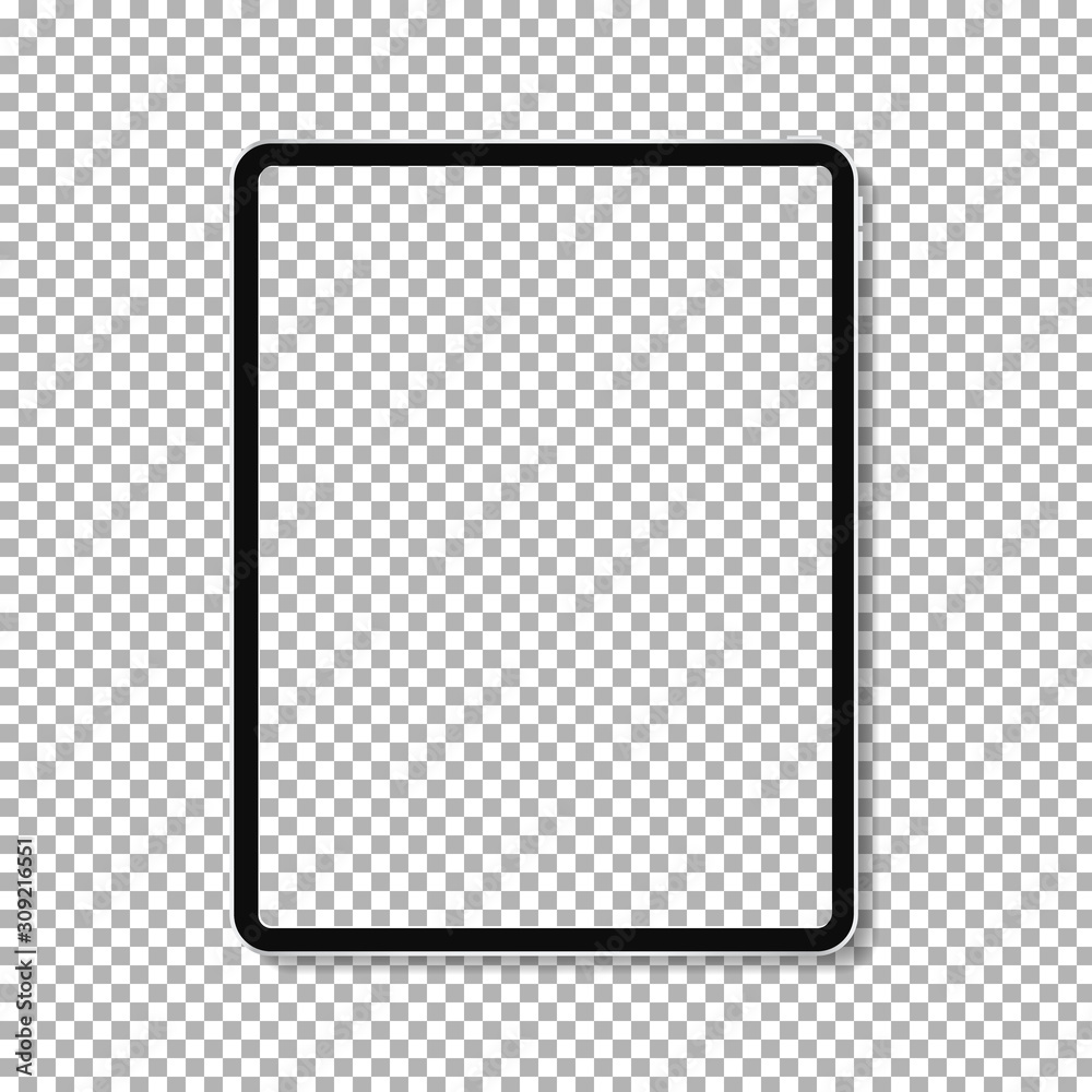 Realistic tablet mockup. Modern tablet with blank screen isolated on ...