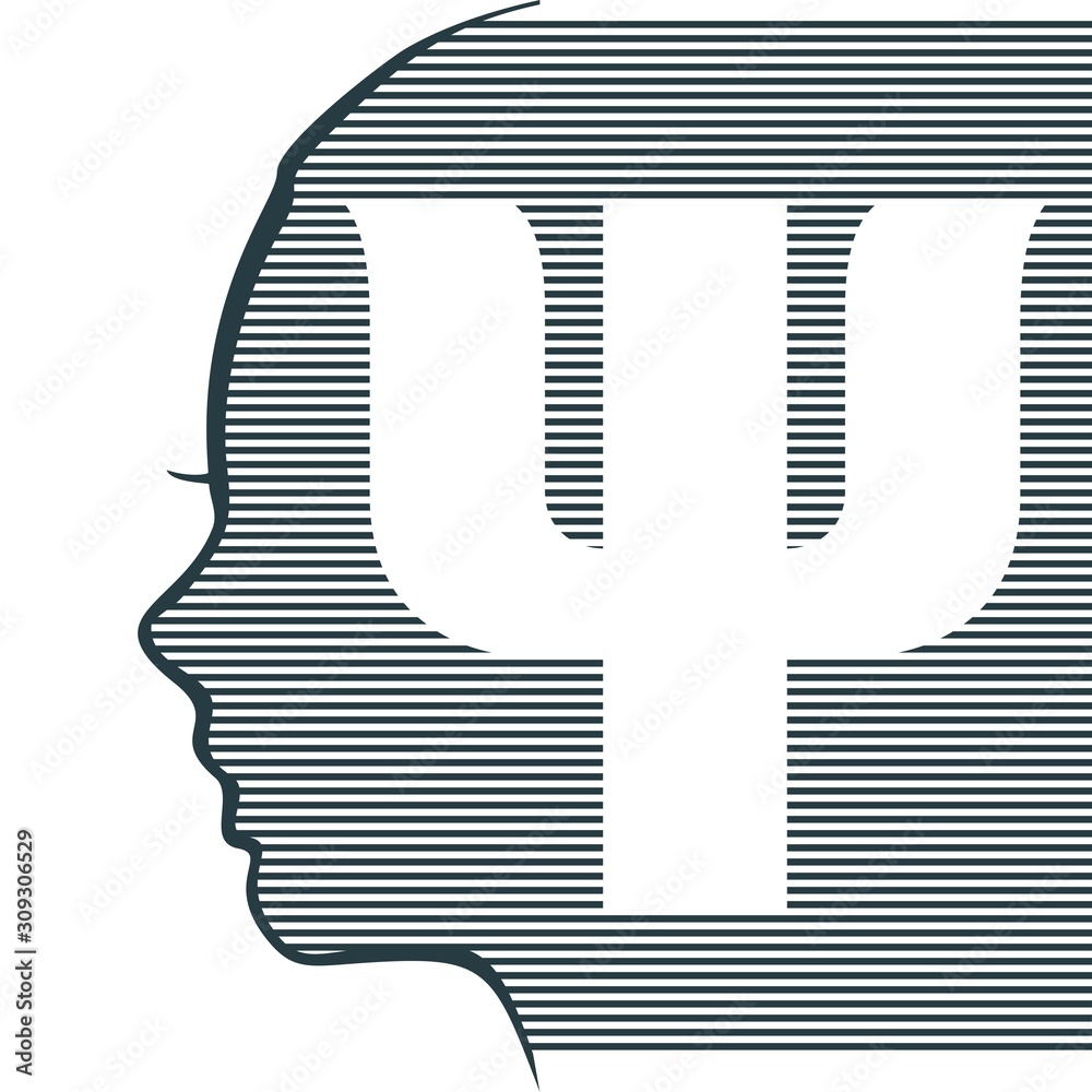 Face profile view. Elegant silhouette of a female head. Beautiful woman ...