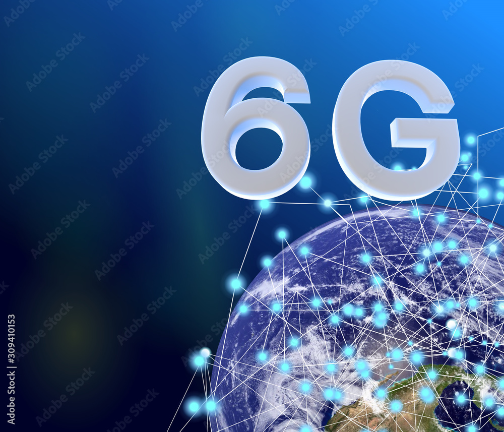 3D graphics, 6G futuristic communication technology concepts,network ...