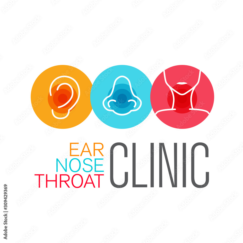 ENT logo template. Head for ear, nose, throat doctor specialists Stock ...