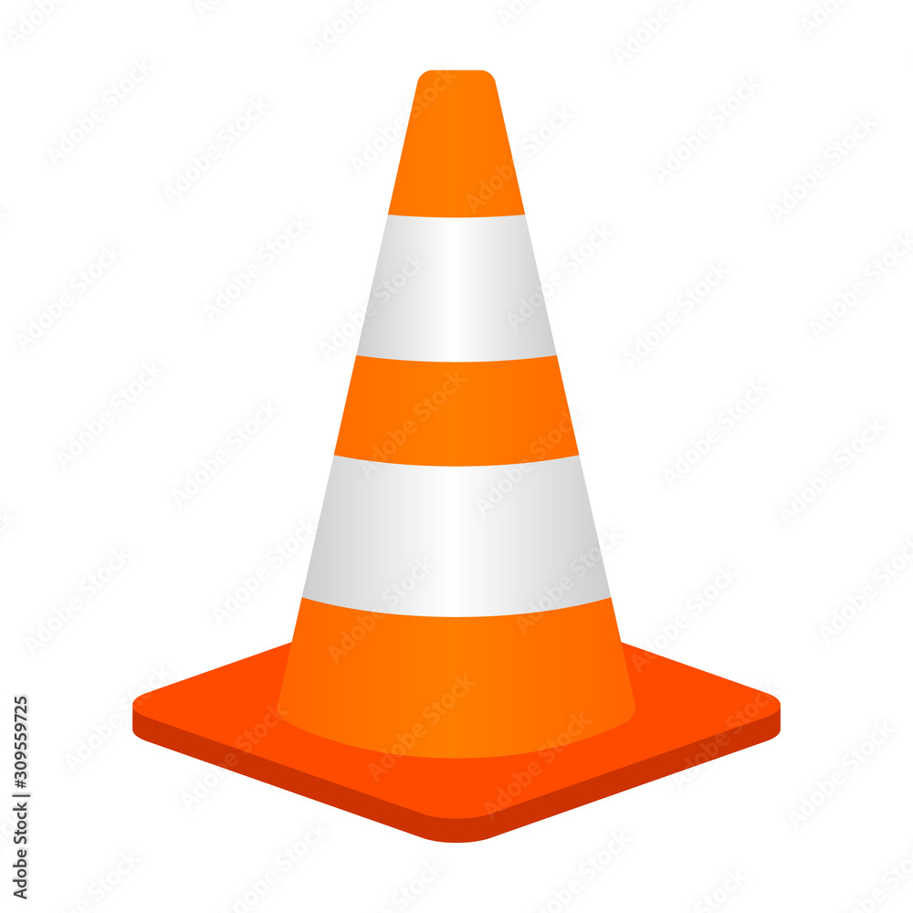 Traffic cone or road pylon flat vector color icon for apps and websites ...
