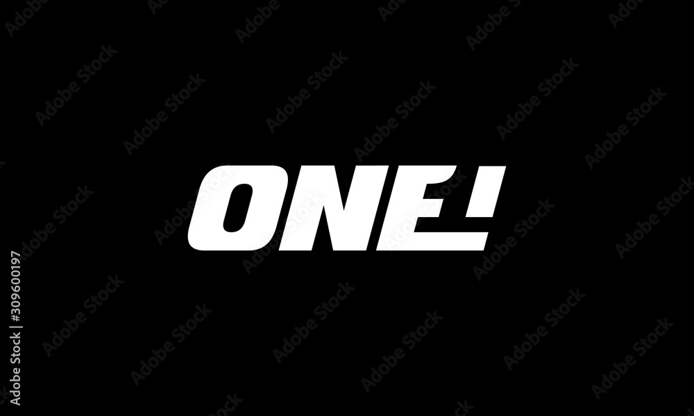 Wordmark and negative space logo from ONE logo design concept Stock ...
