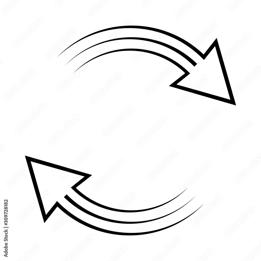Currency exchange icon clockwise rotation vector circular arrows ...