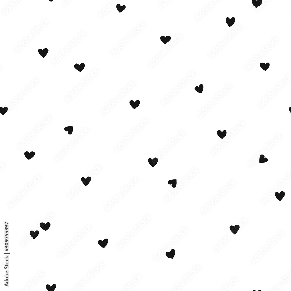 Vector seamless pattern with little hearts. Creative scandinavian ...