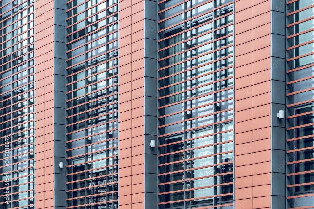 Facade texture of a modern office building. High tech architecture ...