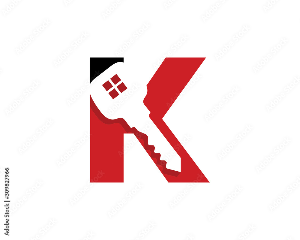 Letter K With Key Logo Vector 001 Stock Vector | Adobe Stock