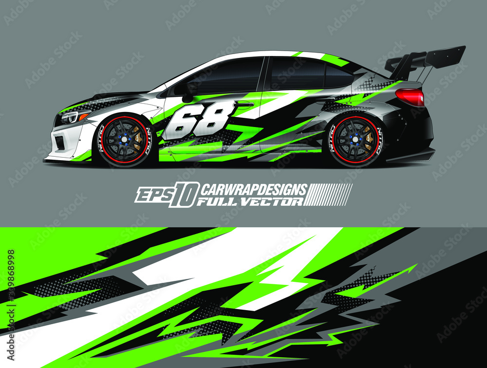 Racing car wrap design vector. Graphic abstract stripe racing ...