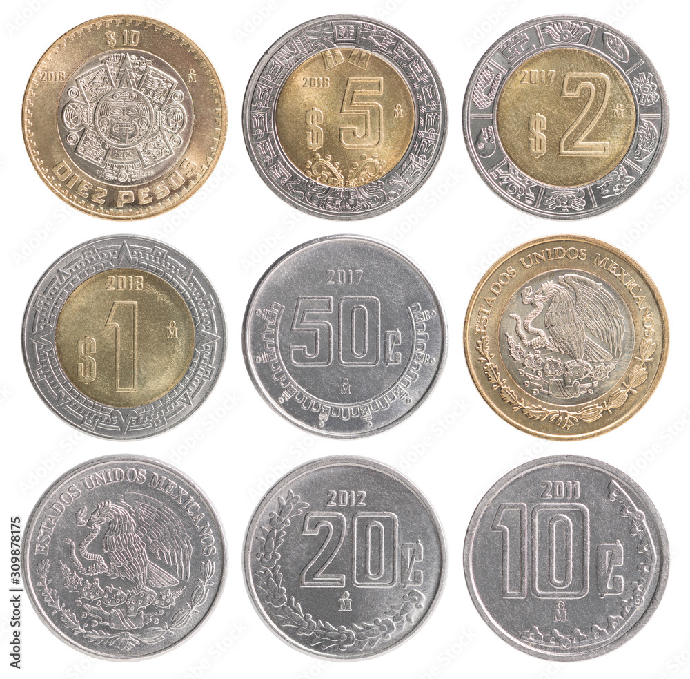 set of mexican coins Stock Photo | Adobe Stock