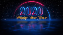 Neon Lights 2020 New Year Free Stock Photo - Public Domain Pictures