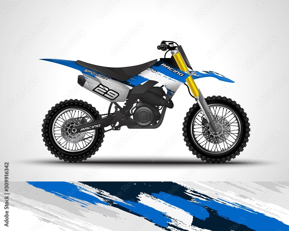 Vector de Stock Racing motorcycle wrap decal and vinyl sticker design ...
