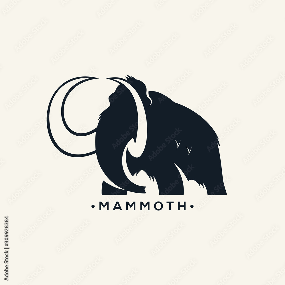 mammoth logo vector black white Stock Vector | Adobe Stock