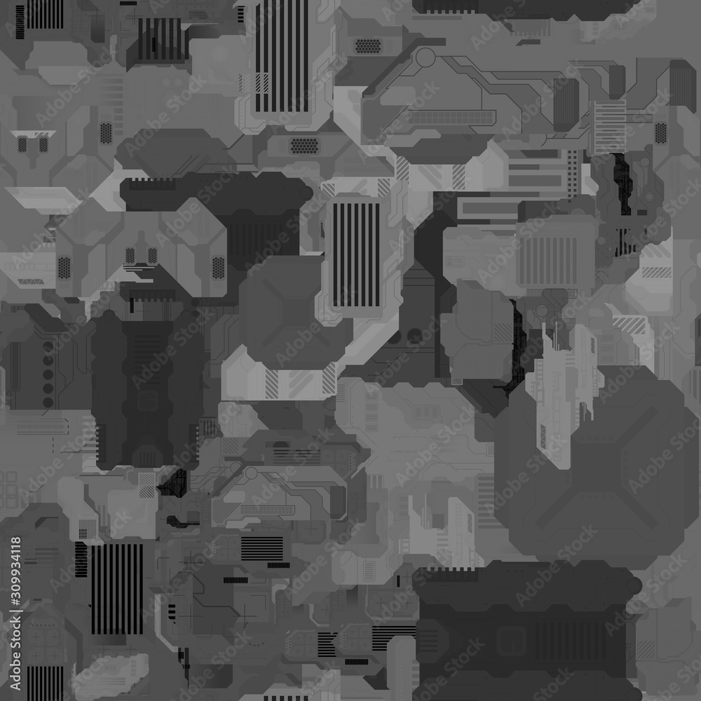 8K greyscale tech city cyberpunk displacement map texture for 3d ...