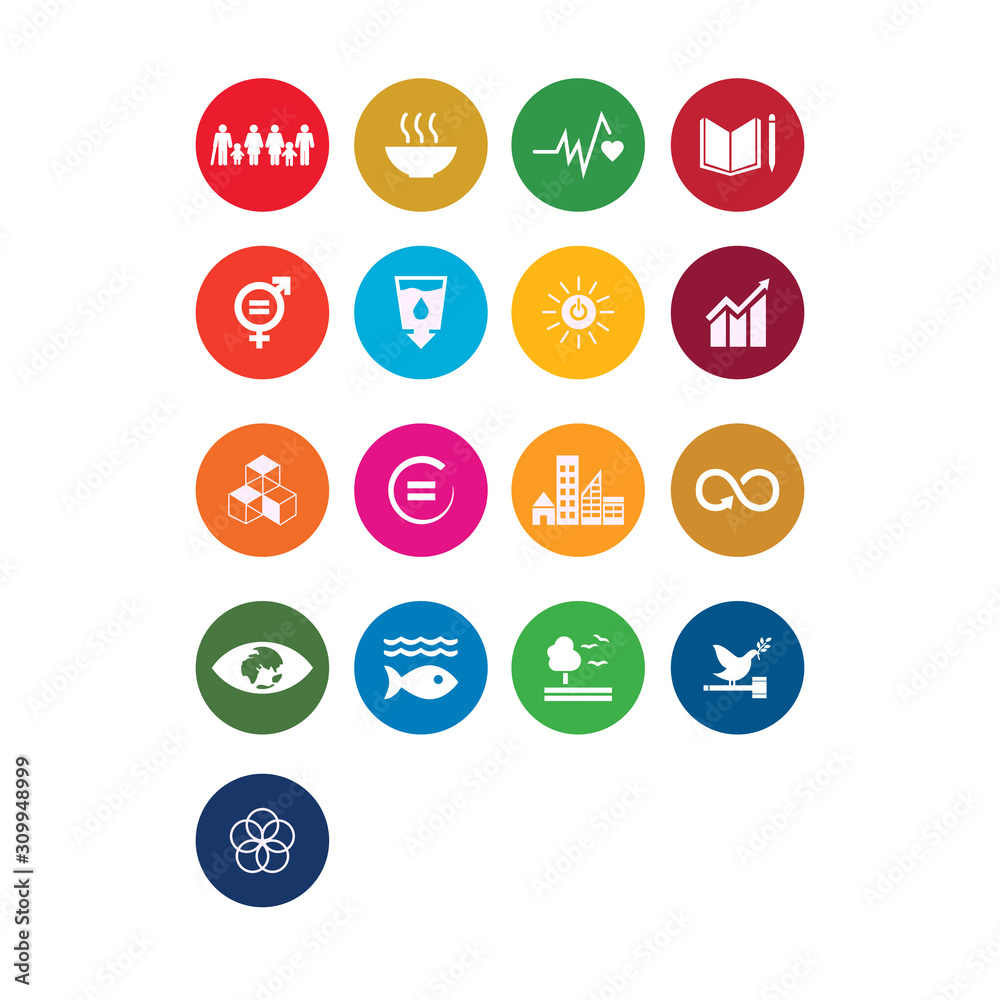 Sustainable Development Goals - the United Nations. SDG. Colorful icons ...