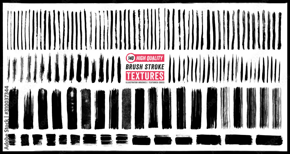 Brush Stroke Textures. 140 High Quality, Detailed Textures Stock Vector ...