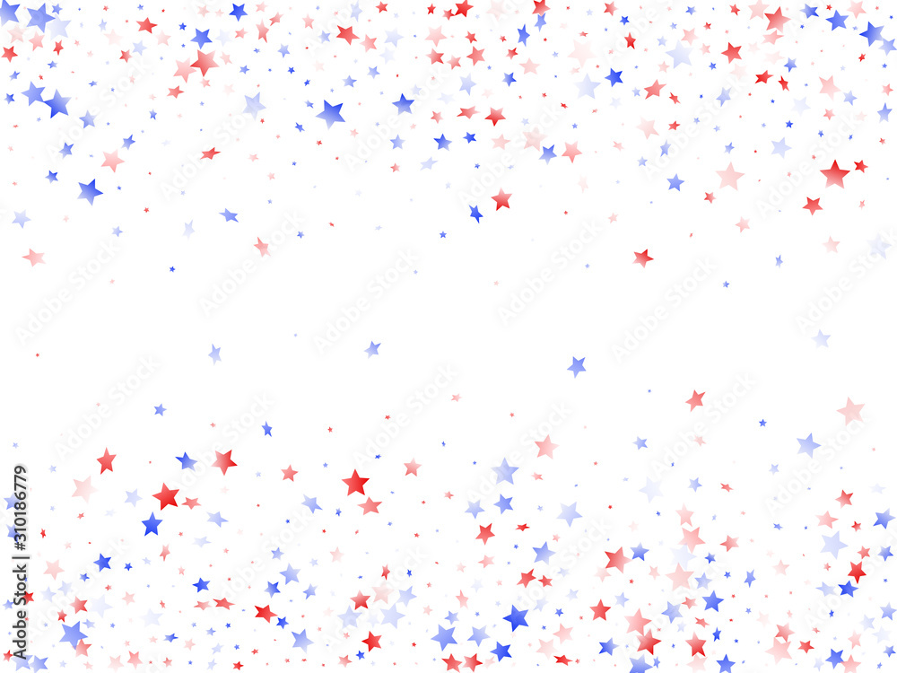 Flying red blue white star sparkles on white vector american patriotic ...