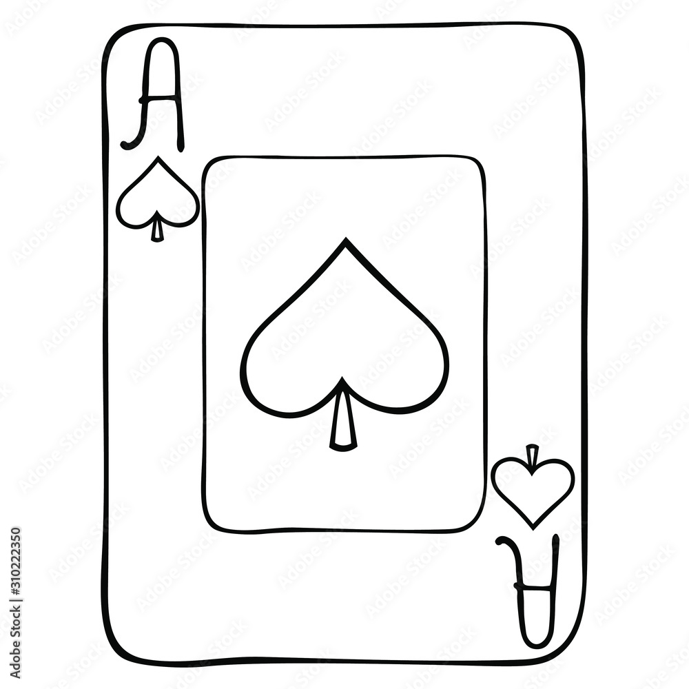 Playing card ace of spades. Face. Divination. Magic tricks. Poker ...