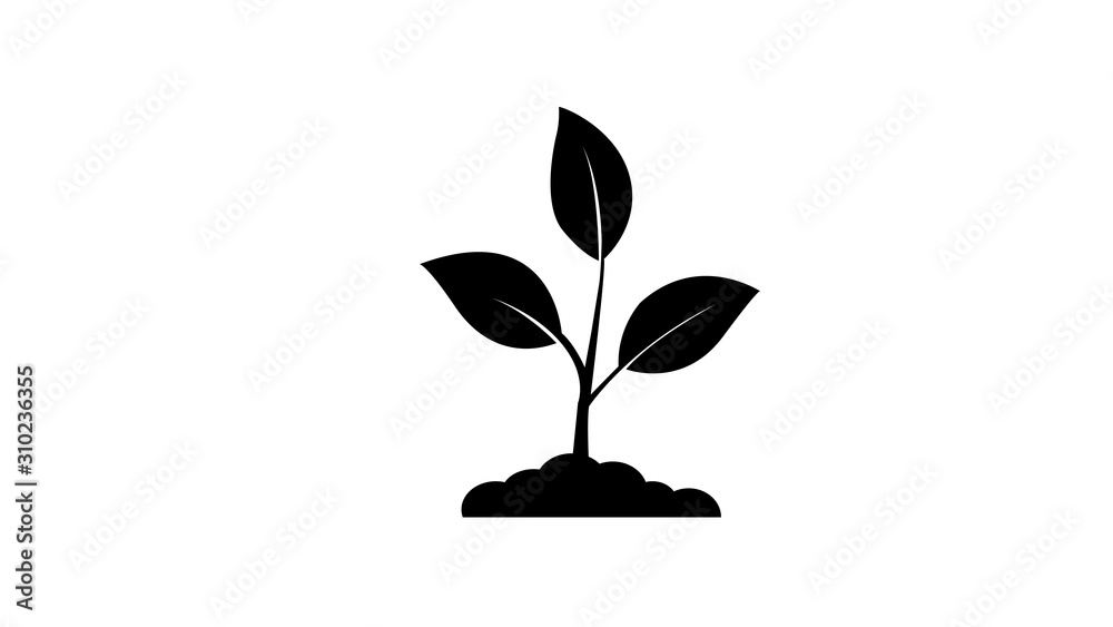 Seedling icon. Plant symbol. Sprout from the ground. Flat style Stock ...