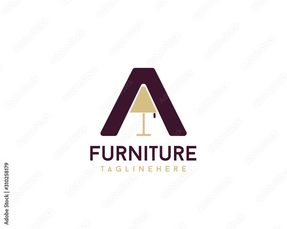 initial letter a furniture logo design template Stock Vector | Adobe Stock