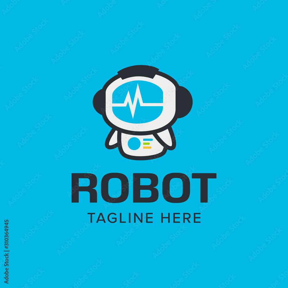Smart robot logo iconic. Modern playful design. Branding for website ...