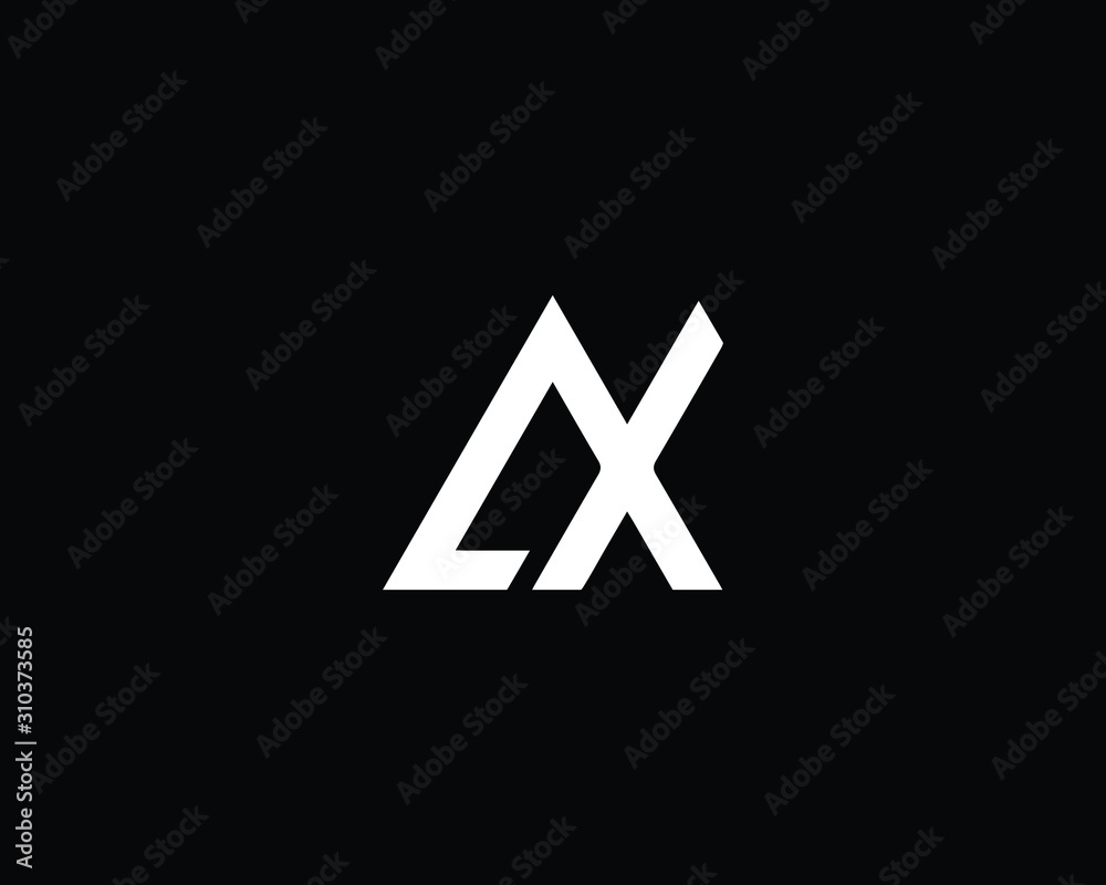 Minimalist Letter AX Logo Design , Editable in Vector Format in Black ...
