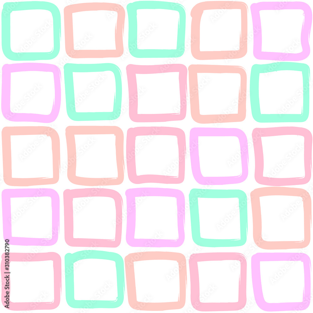 Multicolored hand-drawn squares of irregular shape - seamless pattern ...