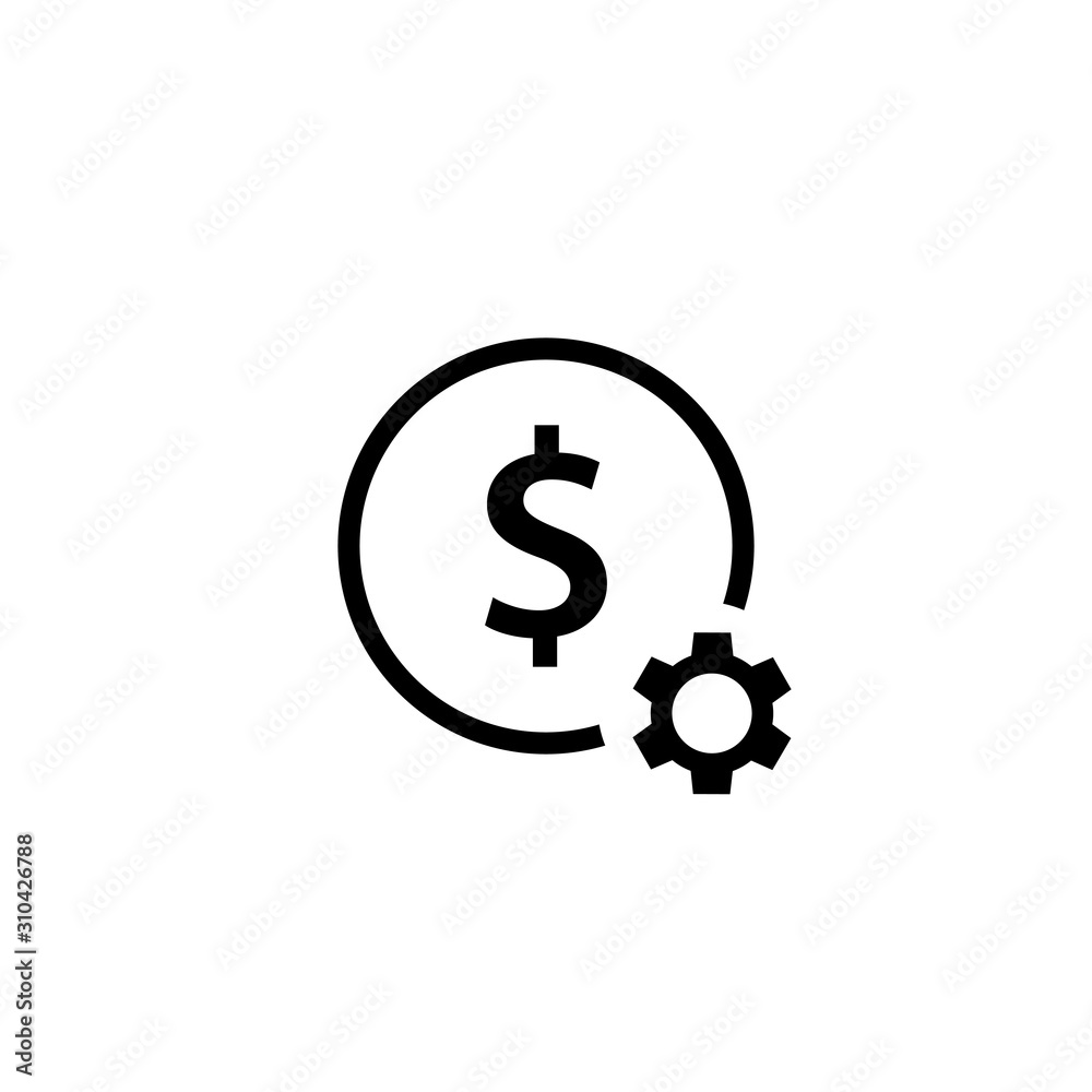 Costs optimization outline icon. Clipart image isolated on white ...