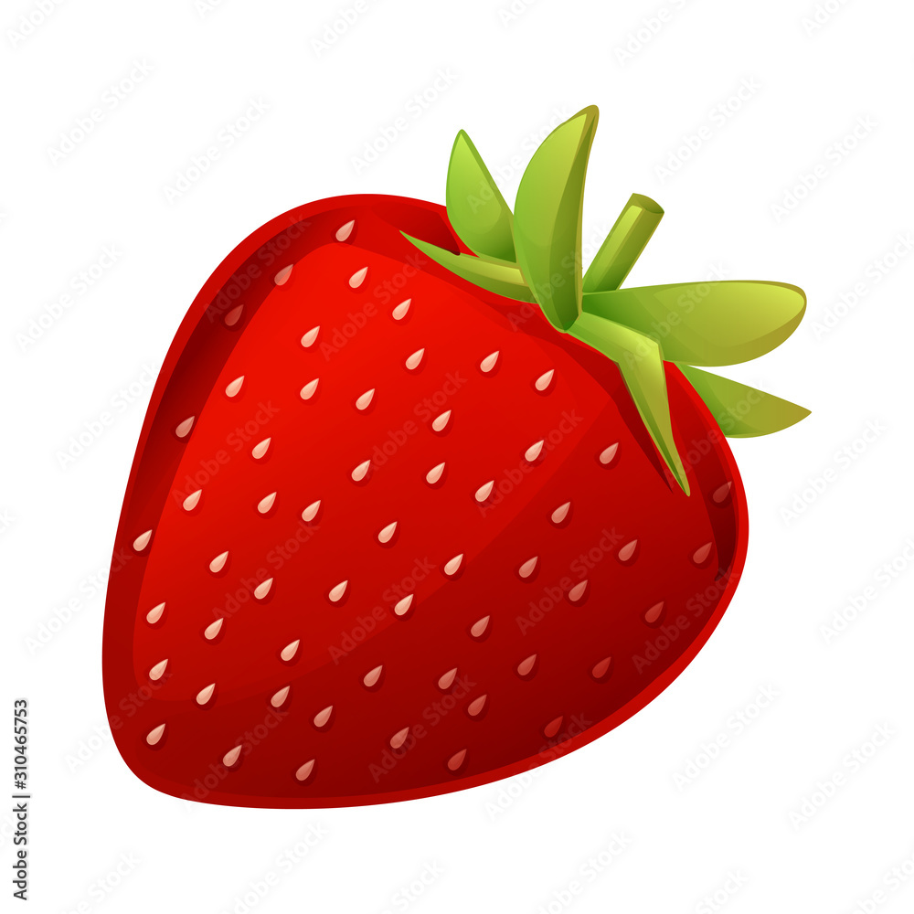 kawaii cute cartoon red strawberry graphic isolated on white background ...