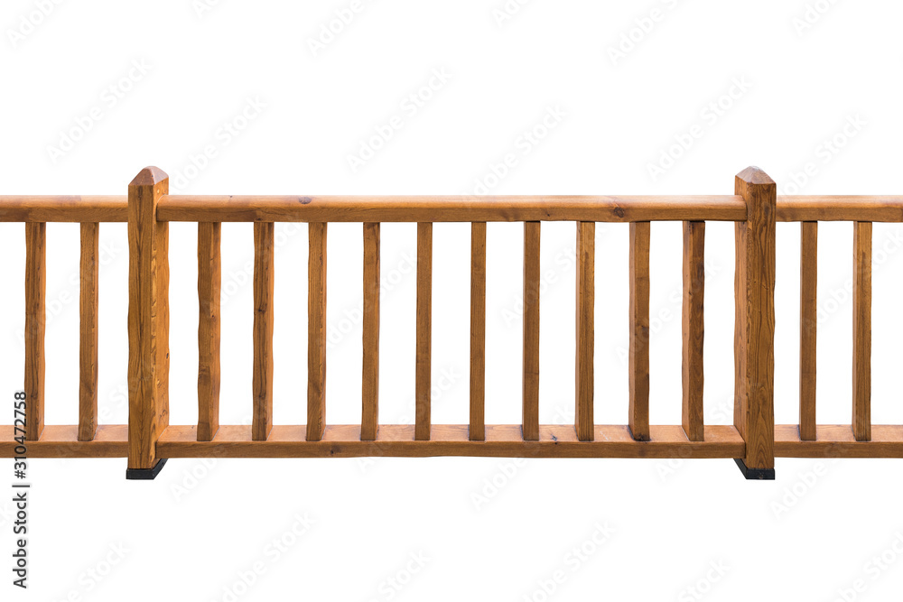 Wooden railing isolated on white background Stock Photo | Adobe Stock