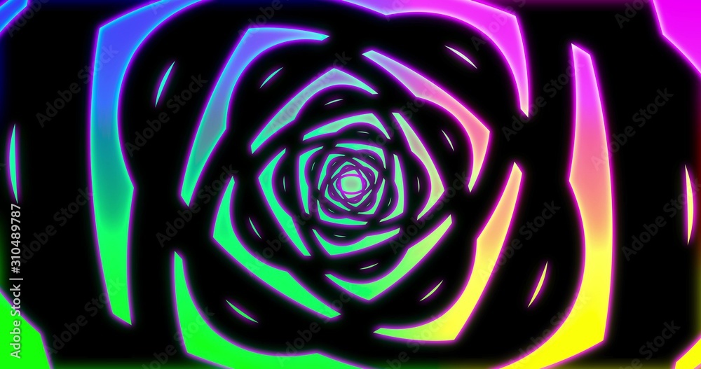 Abstracts rainbow spiral psihodelic tunnel background. animation ...
