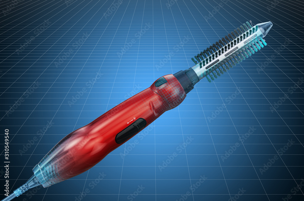 Visualization 3d cad model of hot air brush, 3D rendering Stock ...