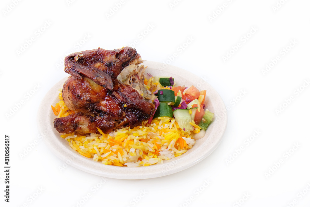 Grilled Chicken Mandy - Traditional Arabic food Stock Photo | Adobe Stock