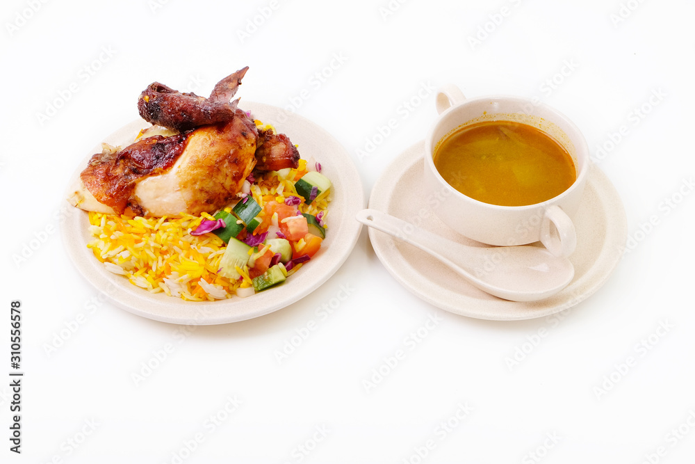 Grilled Chicken Mandy - Traditional Arabic food Stock Photo | Adobe Stock