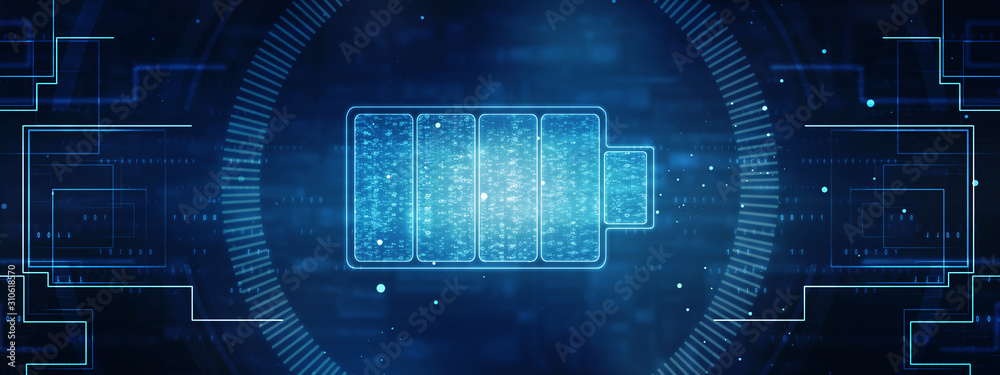 2d rendering Electrical energy and power supply source concept ...