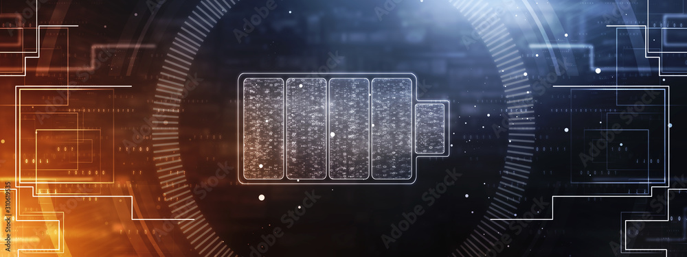 2d rendering Electrical energy and power supply source concept ...