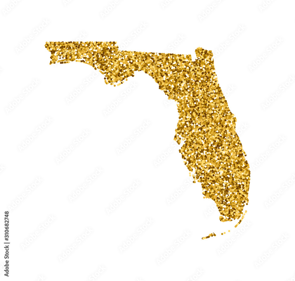 Vector isolated illustration with simplified map of State of Florida ...