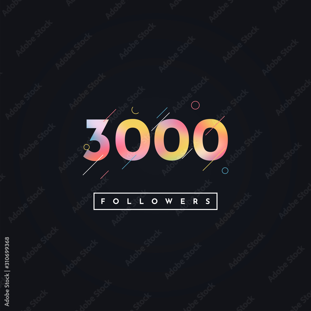 3000 Followers Template Design Stock Vector | Adobe Stock