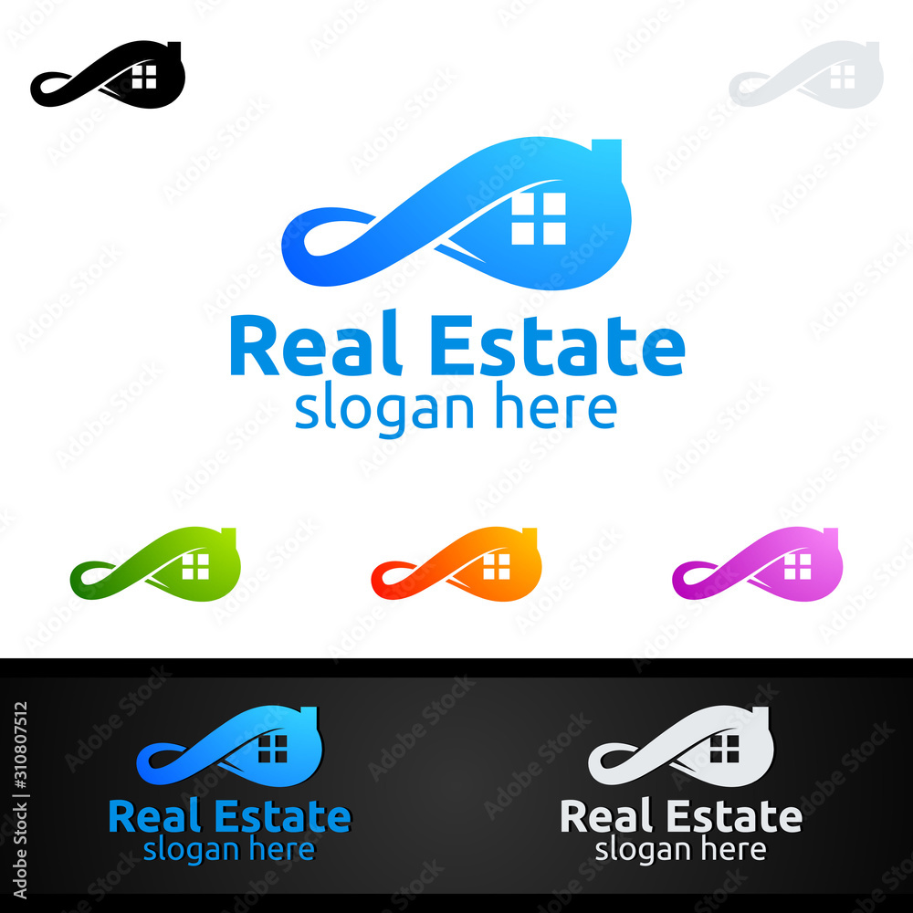 Real Estate Infinity Logo Design Stock Vector | Adobe Stock