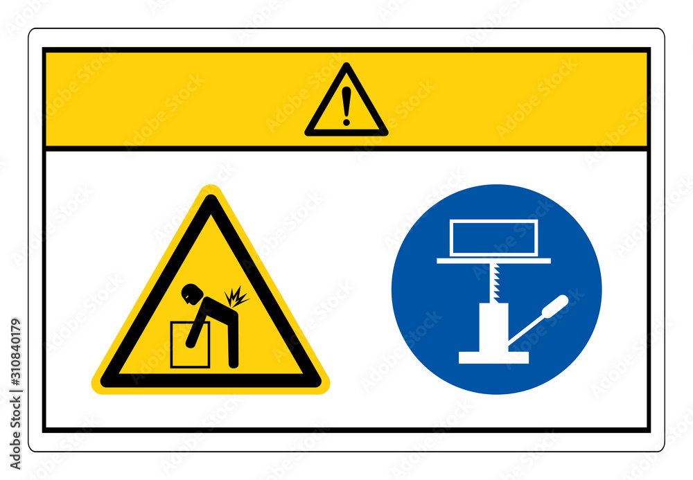 Caution Lift Hazard Use Mechanical Lift Symbol Sign, Vector ...